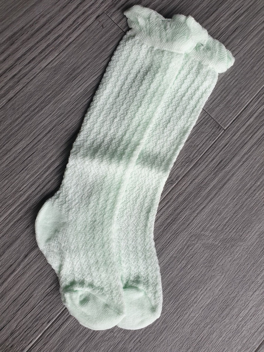 Mint Green Knee High Reborn Socks Baby Size – Aussie Reborn Supplies
