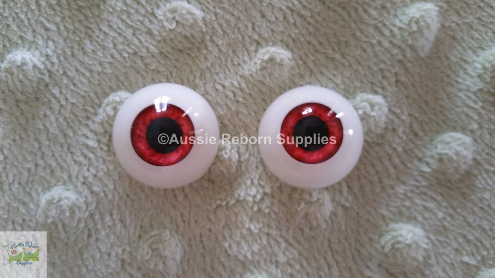 18mm Red Vampire (Red w/ Black Pupils) Acrylic Eyes for Reborn Unusual ...